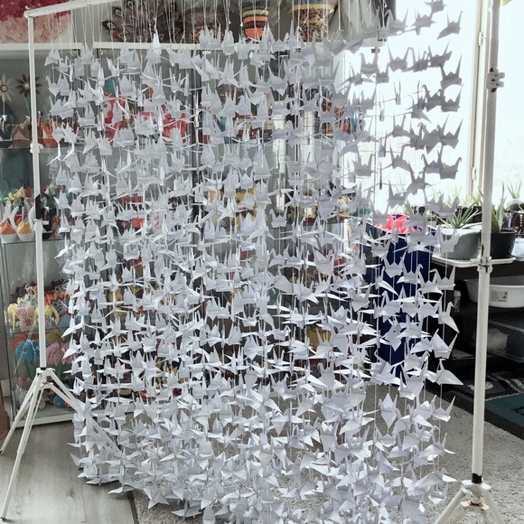 Wall Decor | 100 White Origami Cranes On Strings | Poshmark
